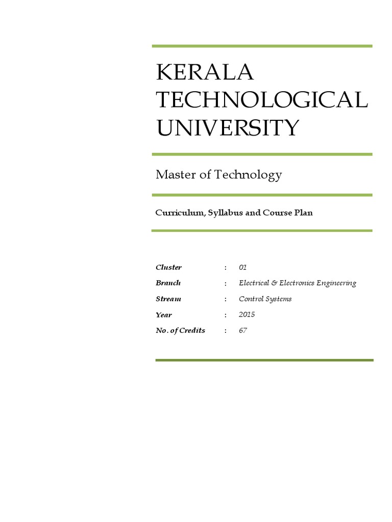 Control System Syllabus | PDF | Control Theory | Optimal Control