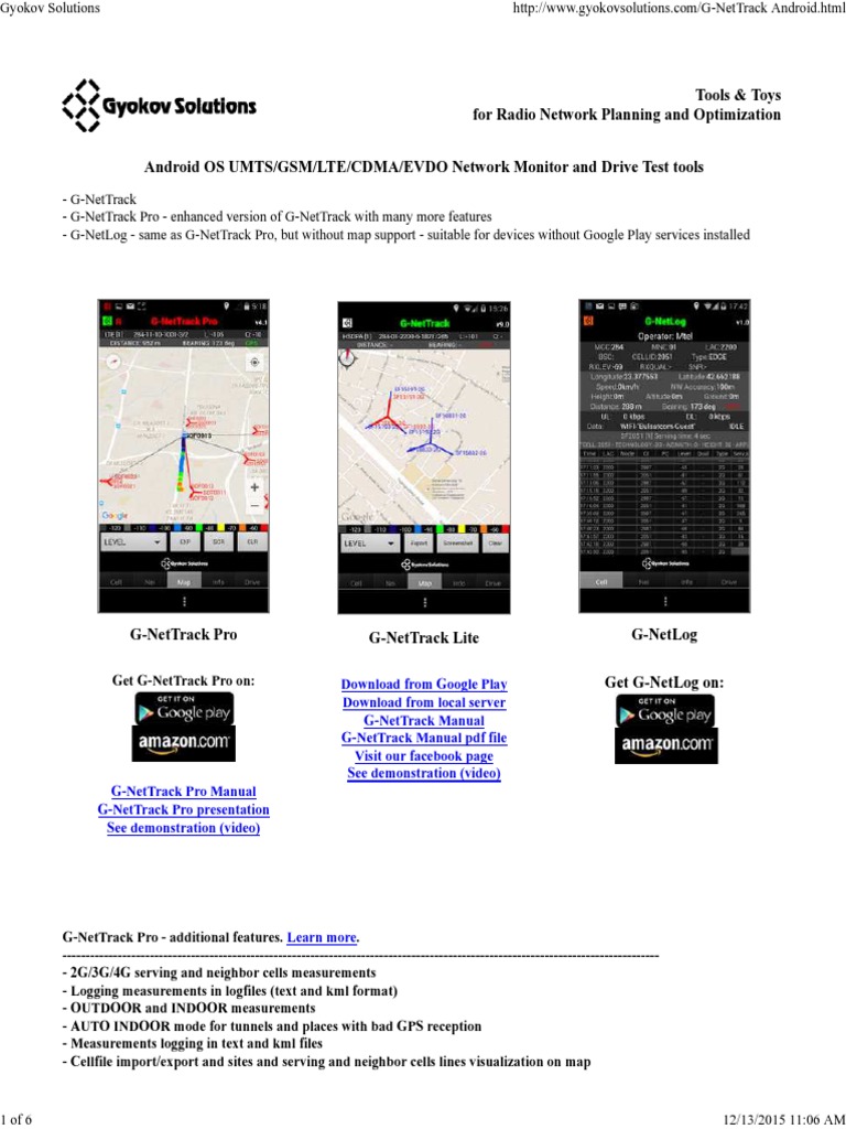 G-NetTrack | Lte (Telecommunication) | Online And Offline