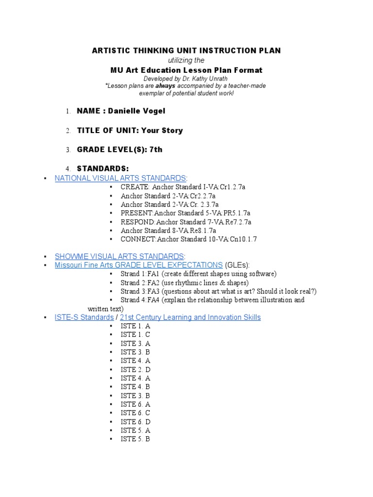 National Visual Arts Standards: Utilizing The | PDF | Narrative | Animation
