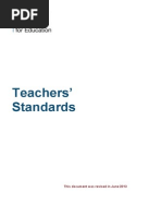 Dfe Teachers Standards 2011 | PDF | Teachers | Educational Assessment