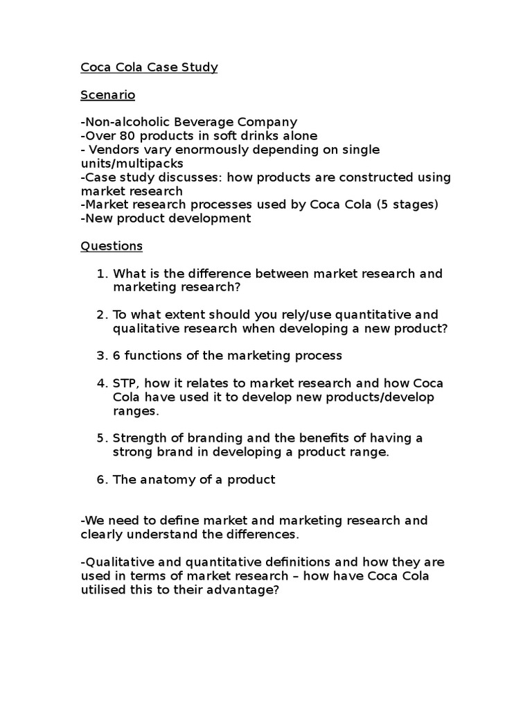 Coca Cola's Market Research Insights | PDF | Career & Growth | Finance ...