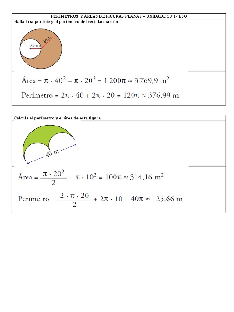 Äreas y Perímetros Resueltos PDF | PDF | Triángulo | Rectángulo