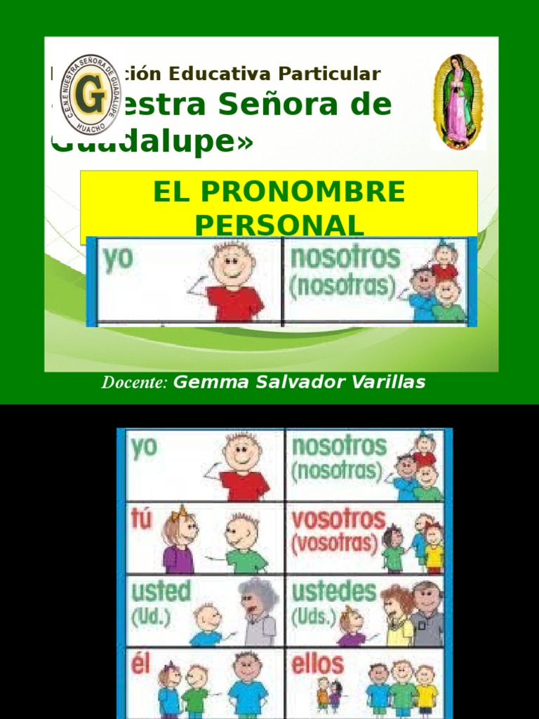 Pronombres Personales: Guía Educativa | PDF | Relaciones personales ...