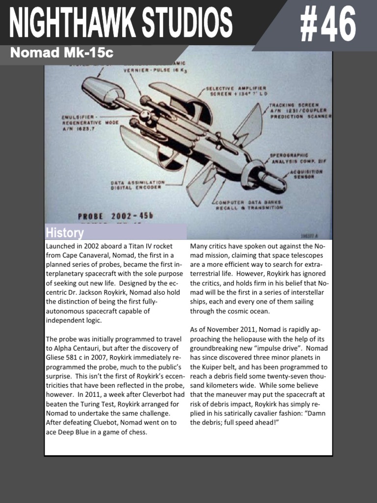 Nomad Probe Papercraft by Rocketmantan-D4hci6i | PDF | Space Probe ...