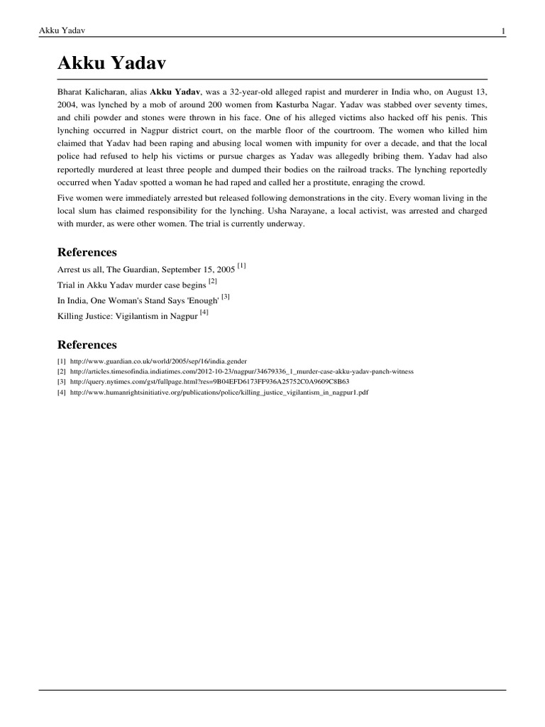 Akku Yadav | PDF | Sexual Violence | Gender Related Violence