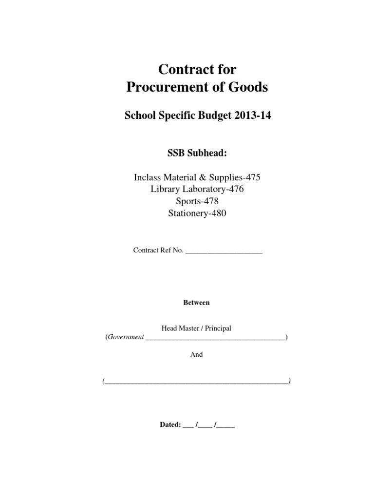 Sample Contract Agreement For Stationary Items Final | PDF | Law Of ...