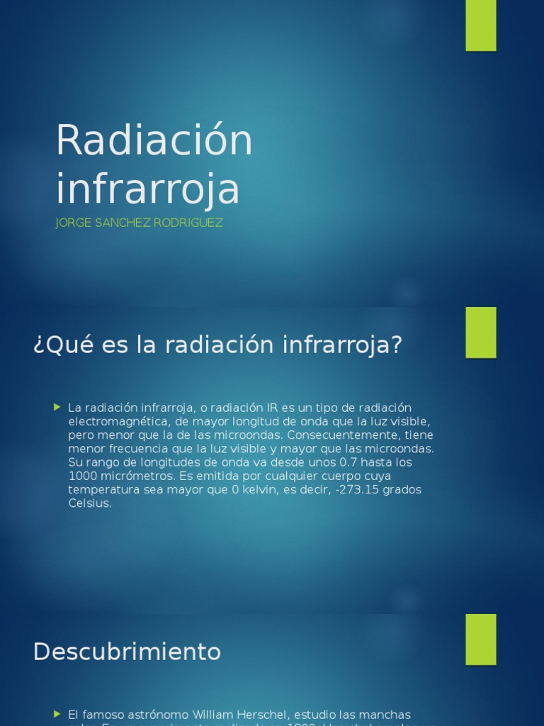 Radiación Infrarroja | PDF | Infrarrojo | Radiación electromagnética