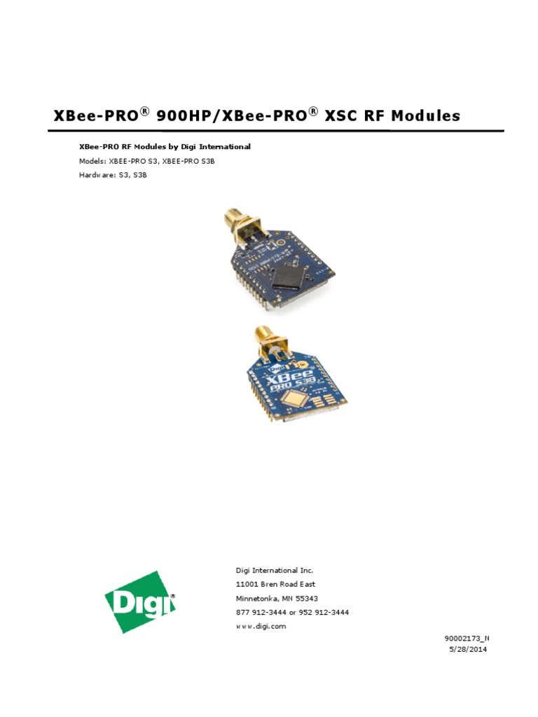 Datasheet XBee S3B | PDF | Booting | Antenna (Radio)