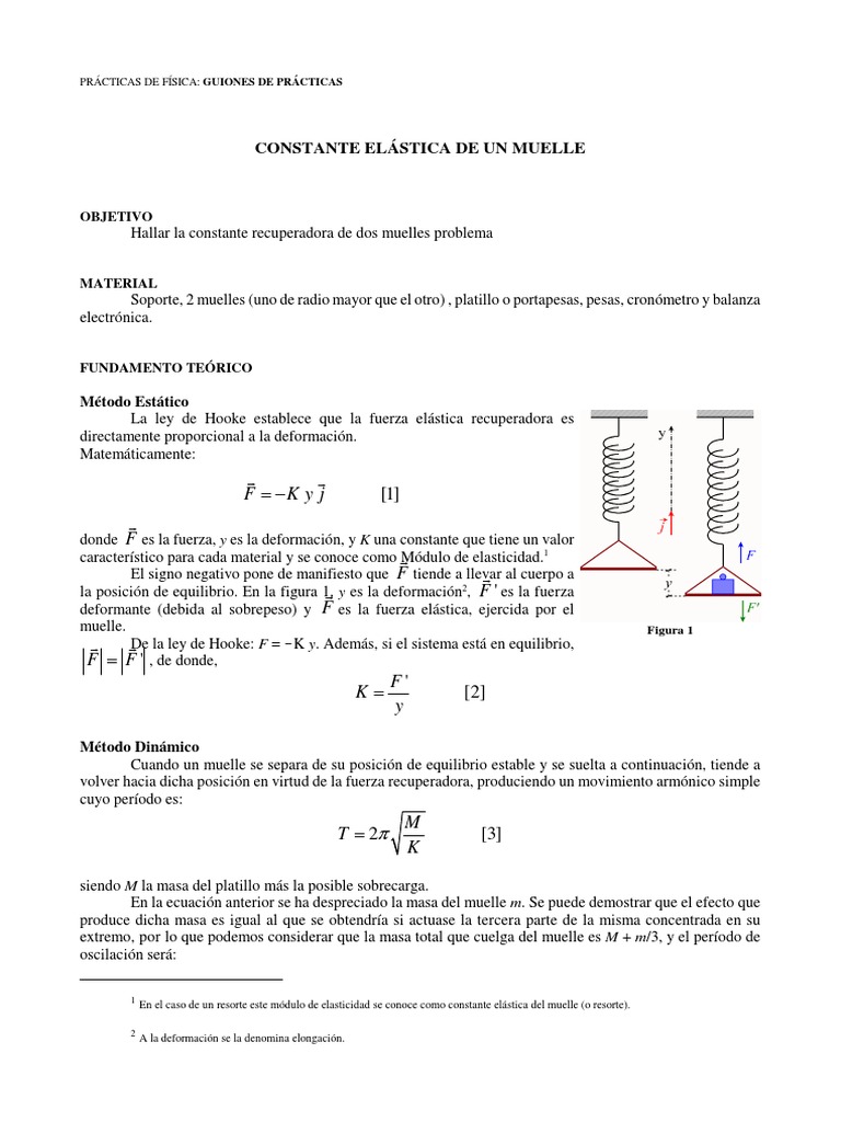 Practica Constante Elastica Muelle | PDF | Elasticidad (Física ...