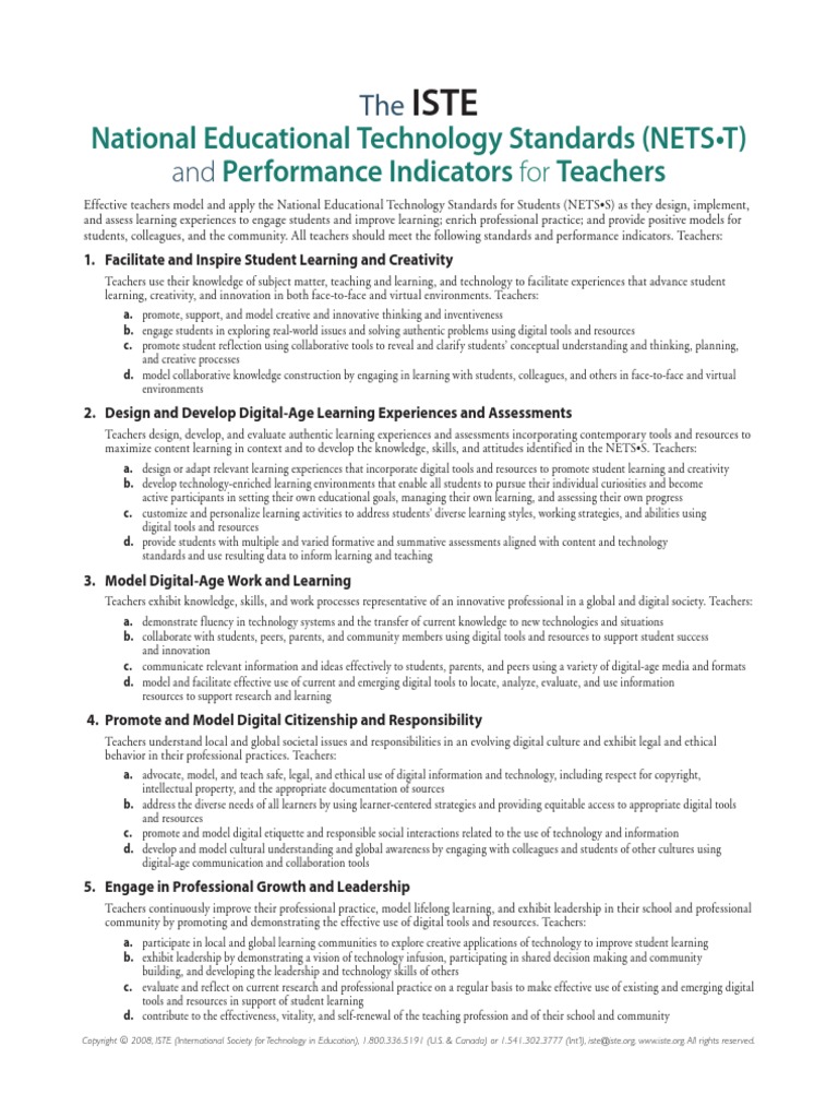Apple Iste Nets Teachers Pdf Creativity Educational Technology