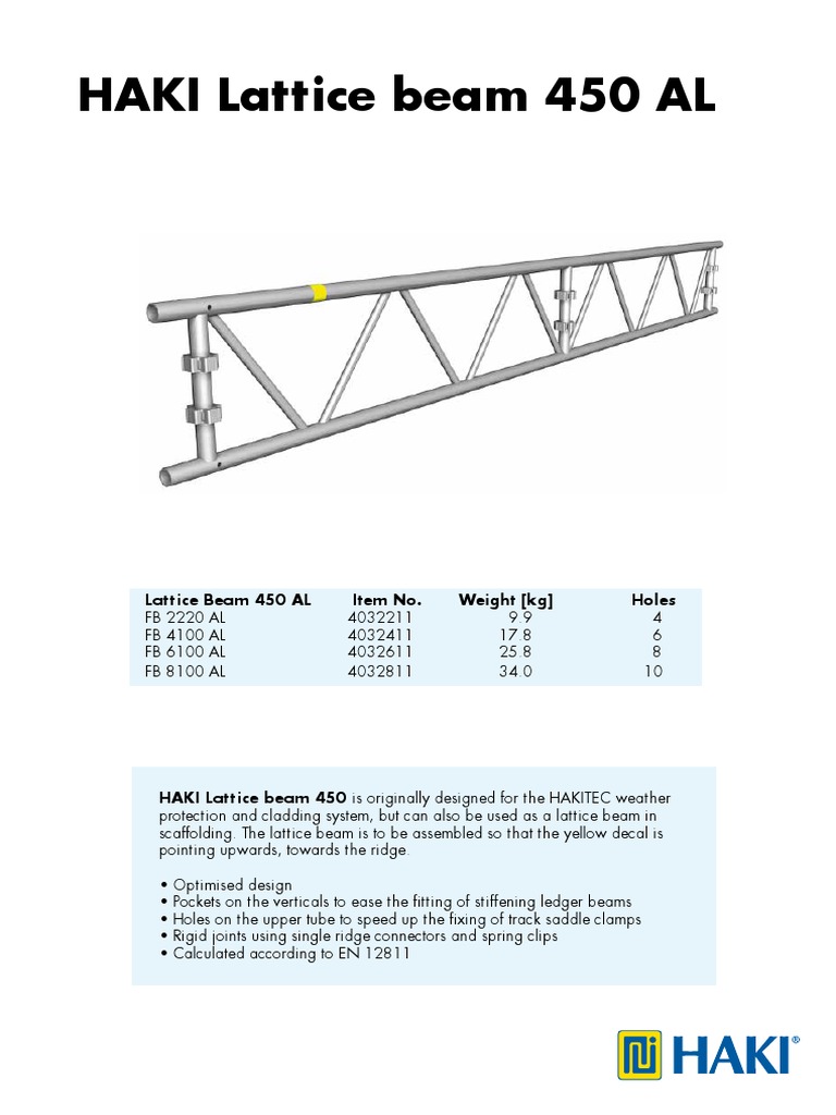Haki Lattice Beam 450 Al - Int | PDF | Mechanical Engineering | Civil ...