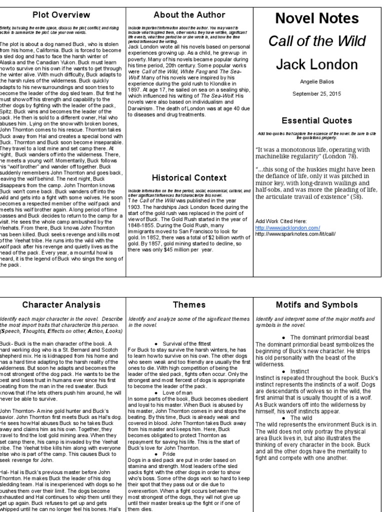 Callofthewildpamphlet | PDF | The Call Of The Wild | Gray Wolf
