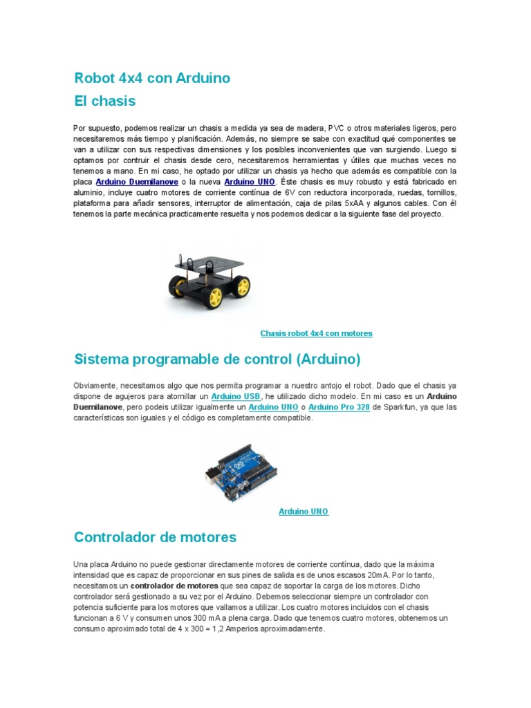 Robot 4x4 Con Arduino Pdf Arduino Robot