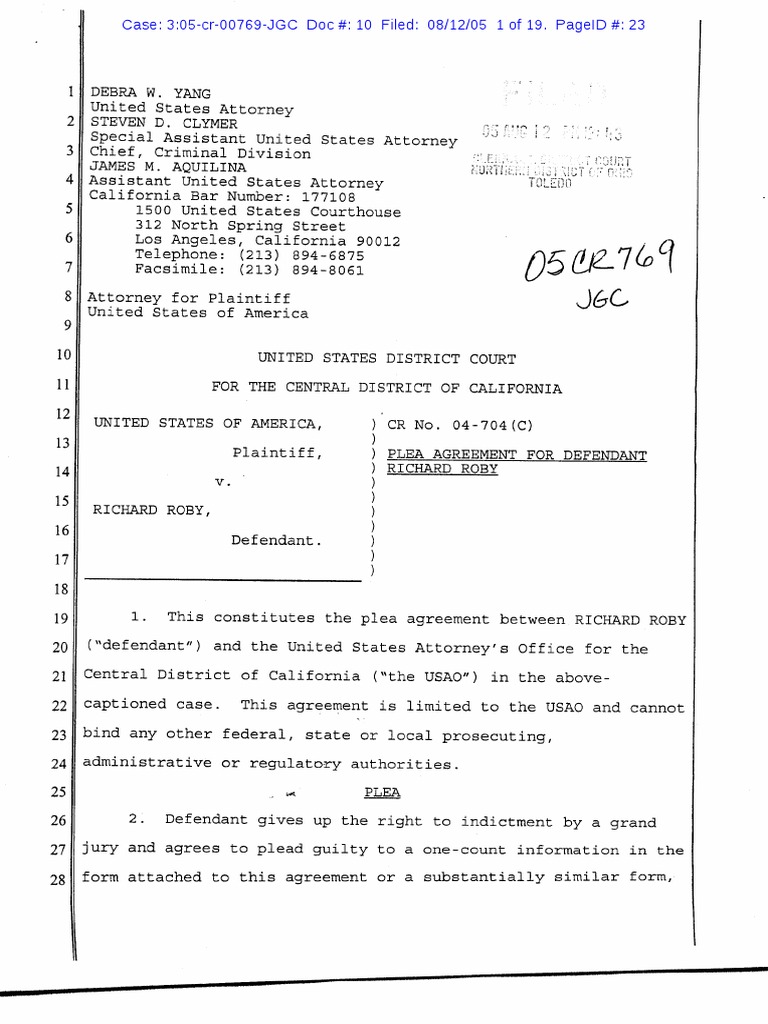 Plea Agreement PDF | PDF