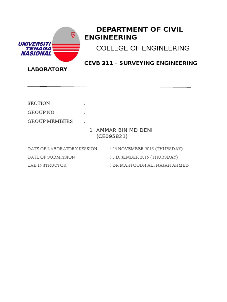Surveying Lab Report | PDF | Surveying | Scientific Observation