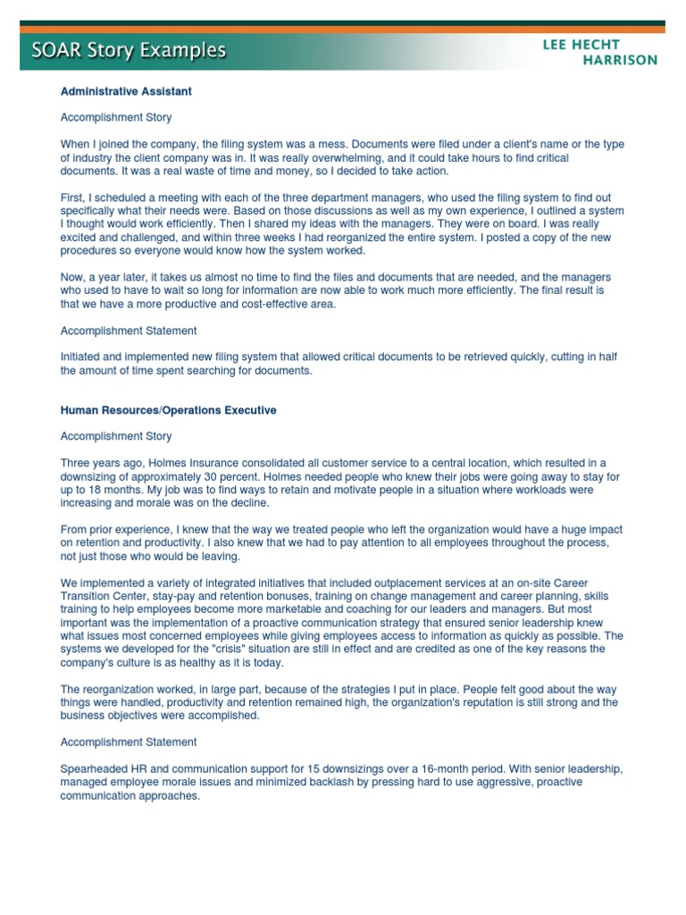 SOAR+Story+Examples | Employee Retention | Leadership