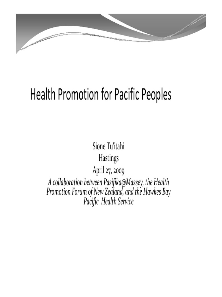 Pacific Health Promotion Strategies | PDF | Health Promotion | Resource
