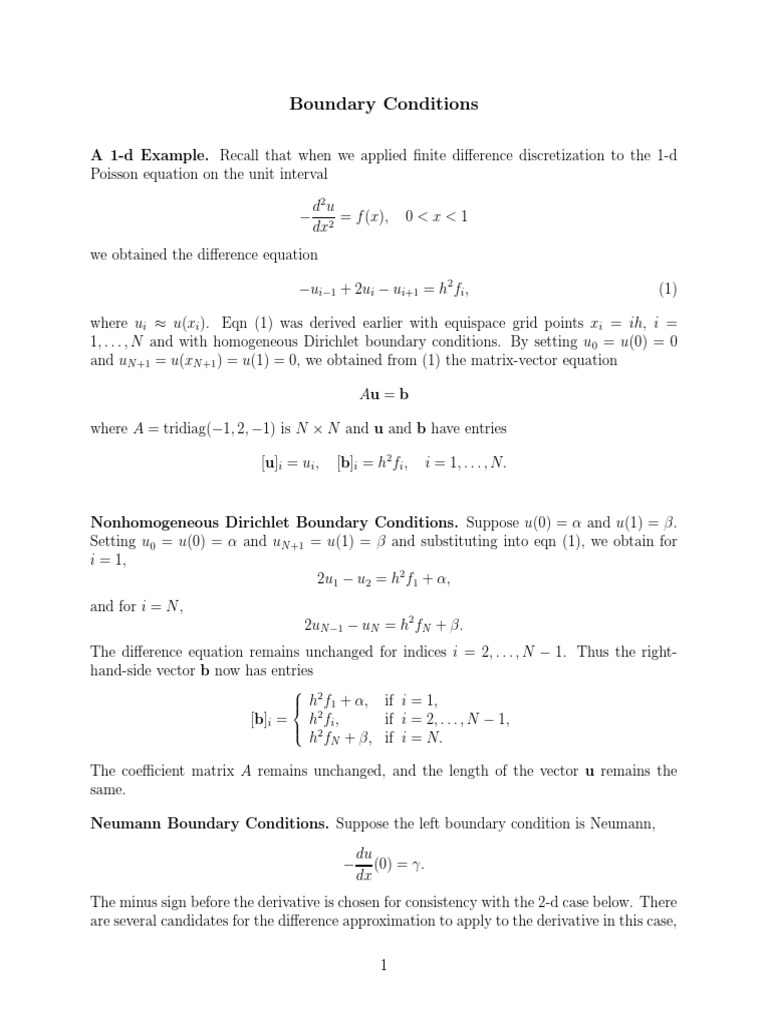 Boundary Conditions | PDF | Matrix (Mathematics) | Vector Space