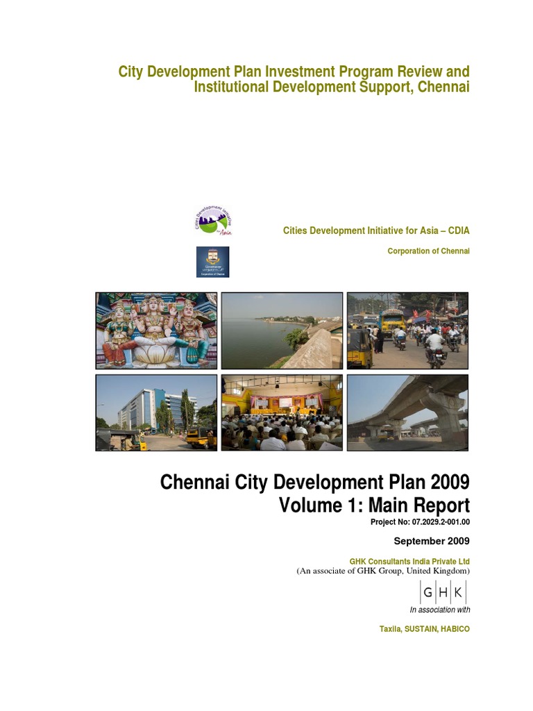 Chennai City Development Plan 2009 | PDF | Informal Sector | Sanitation