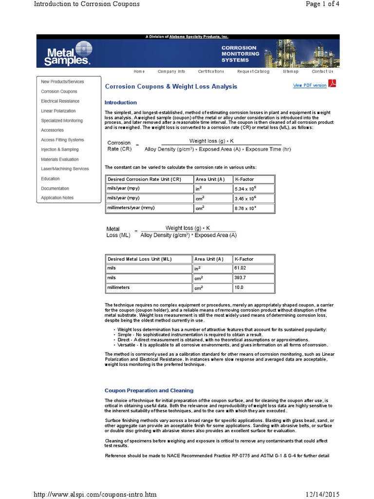 Corrosion Rate Calculation | Corrosion | Pipe (Fluid Conveyance)