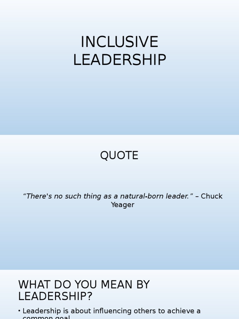 Inclusive Leadership | PDF | Leadership | Altruism