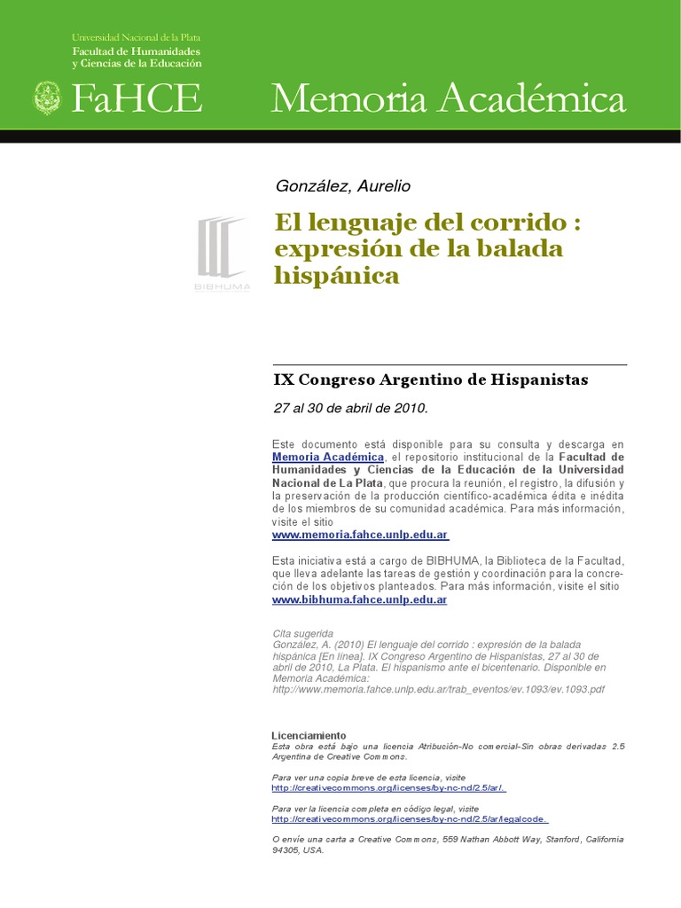 Corrido: Balada Hispánica y Oralidad | PDF | Corrido | Tradición oral
