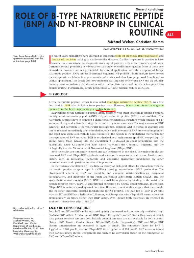 BNP & Nt-Pro BNP | Myocardial Infarction | Heart Failure