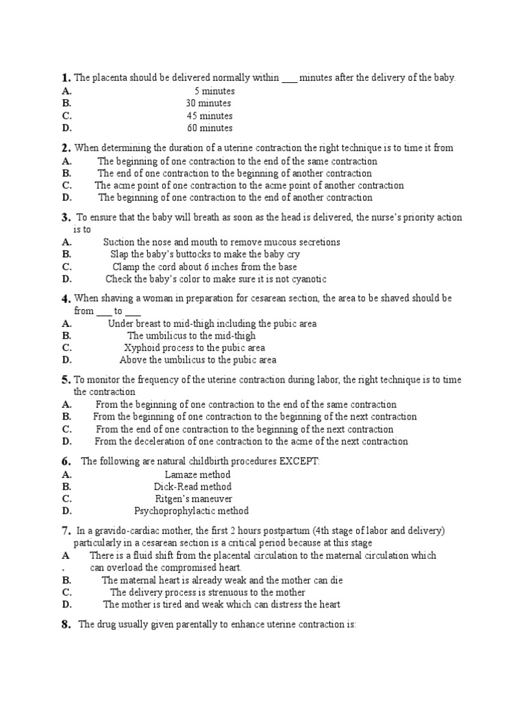 Nle Questions | Download Free PDF | Placenta | Childbirth