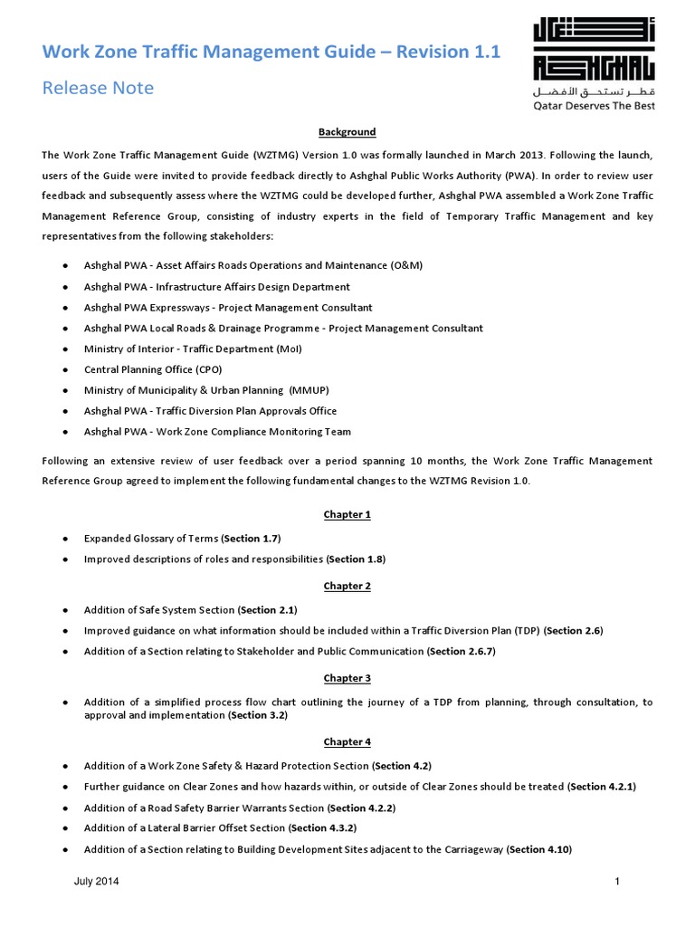 Work Zone Traffic Management Guide Rev 1.1 | PDF | Traffic | Road ...