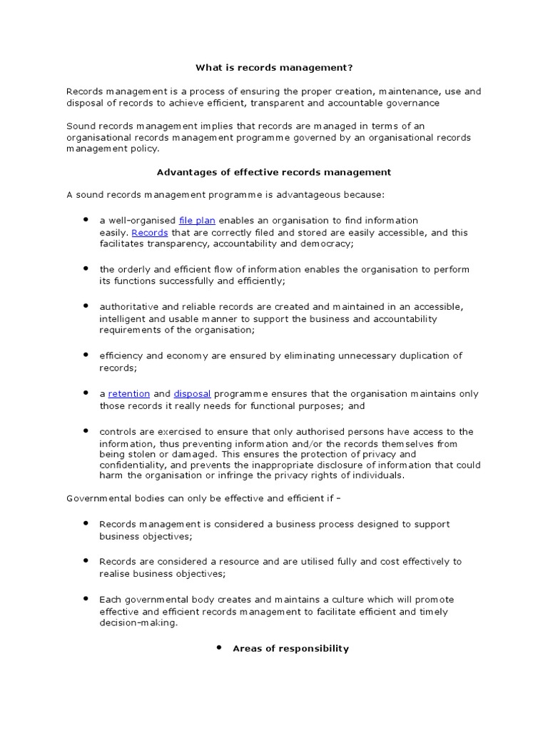What Is Records Management | PDF | Records Management | National ...
