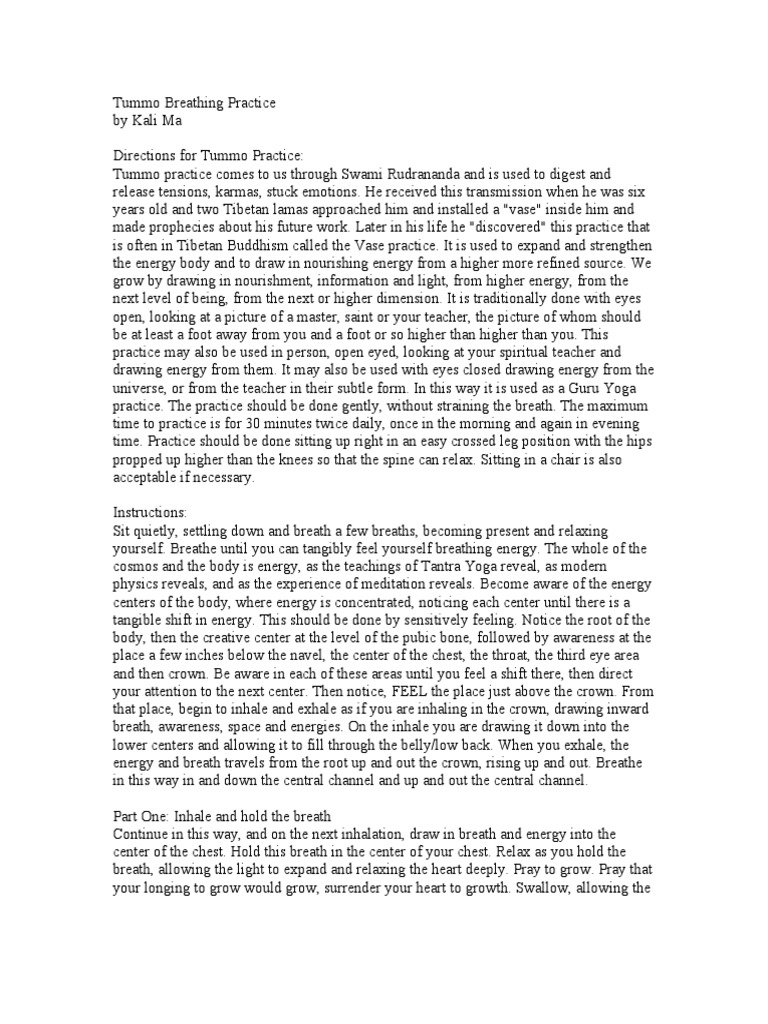 Tummo Breathing Practice | PDF