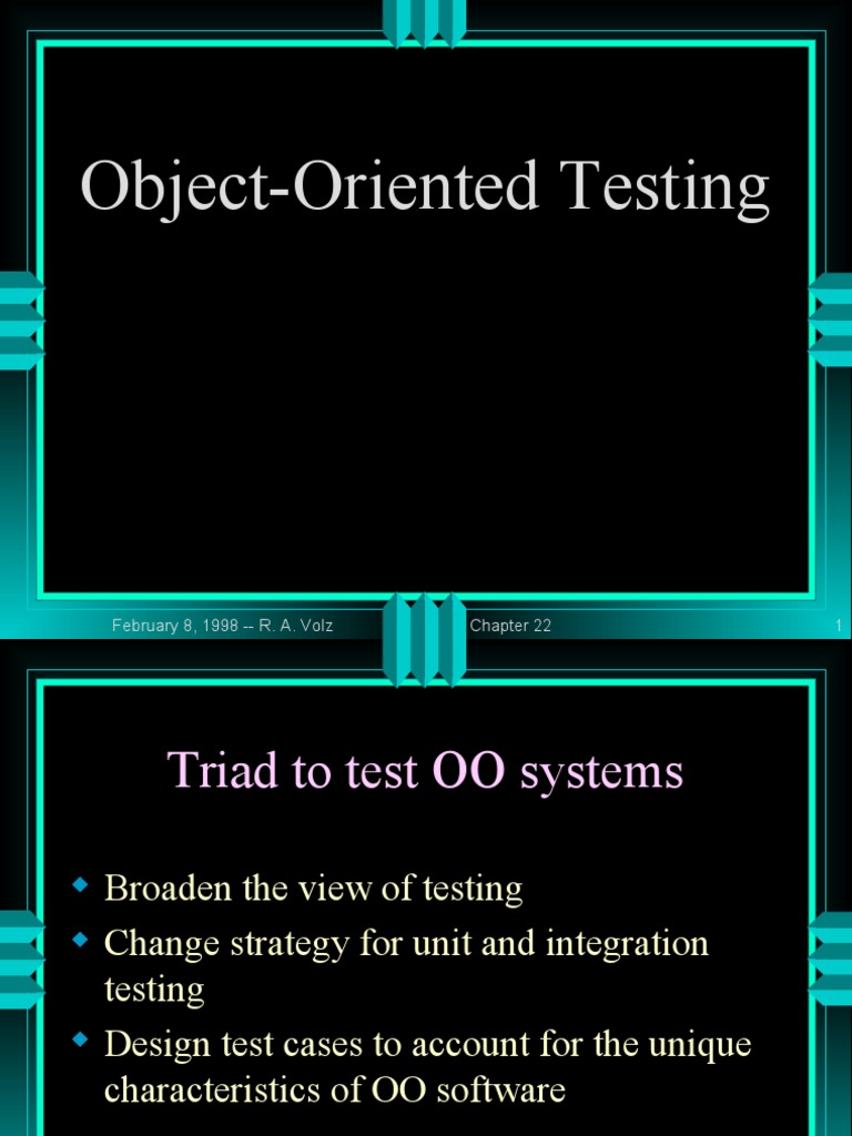 Object Oriented Testing Pdf Object Oriented Programming Product Development