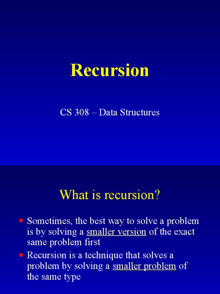 Recursion | PDF | Recursion | Software Engineering Recursion | PDF | Recursion | Software Engineering