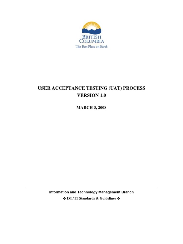 Uat Test Process | PDF | Software Testing | Verification And Validation Uat Test Process | PDF | Software Testing | Verification And Validation
