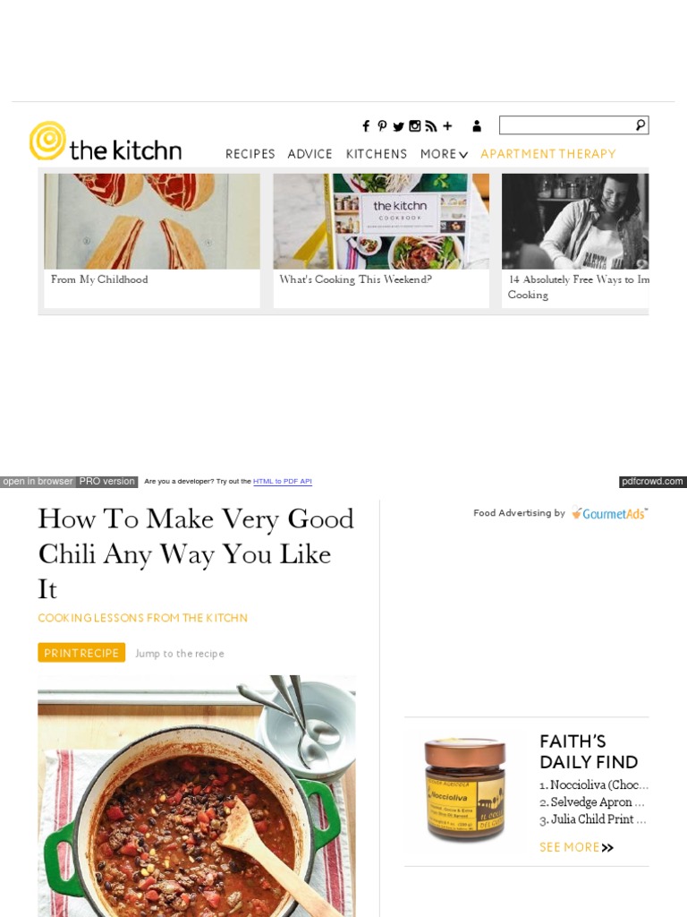 Chili Recipe | PDF | Chili Pepper | Tomato Sauce