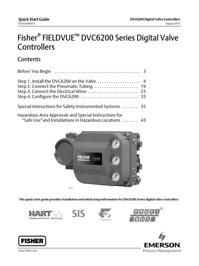 Fisher FIELDVUE DVC6200 Series Digital Valve Controllers PDF | PDF ...