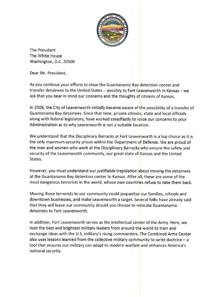 Read letter to President Obama