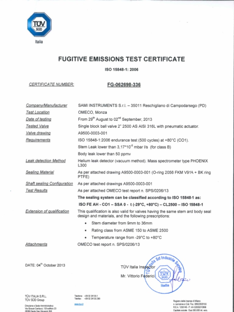 Fugitive Emissions To ISO 15848 1 Complete | PDF