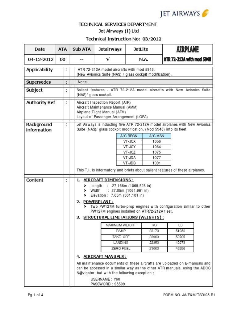 ATR | PDF | Cockpit | Avionics