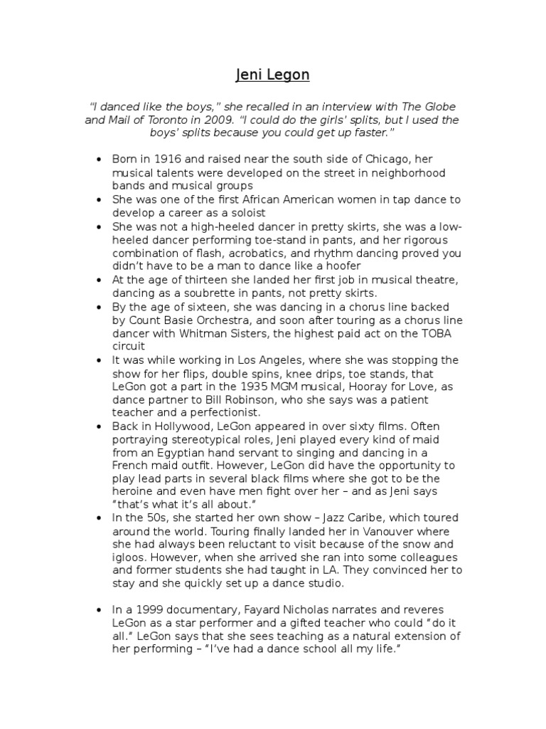 Jeni Legon | PDF | Dances | Entertainment