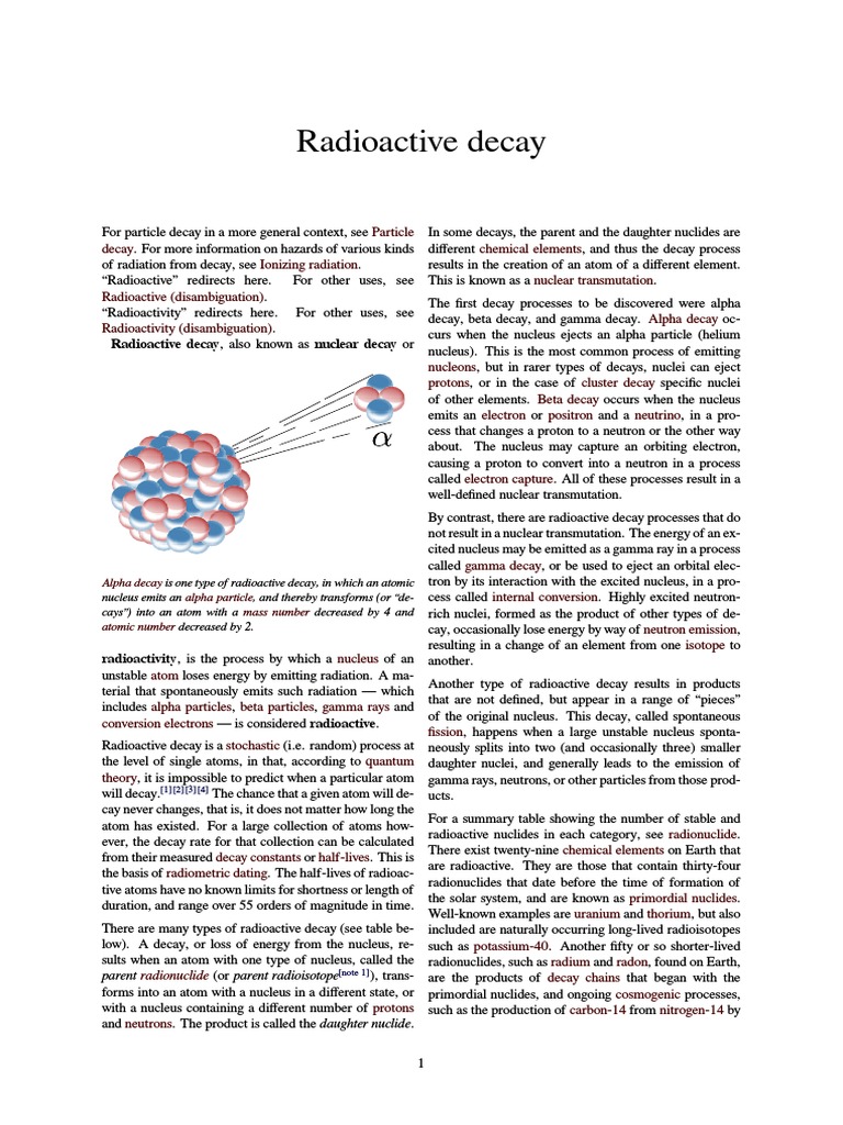 Radioactive Decay PDF | PDF | Radioactive Decay | Radionuclide