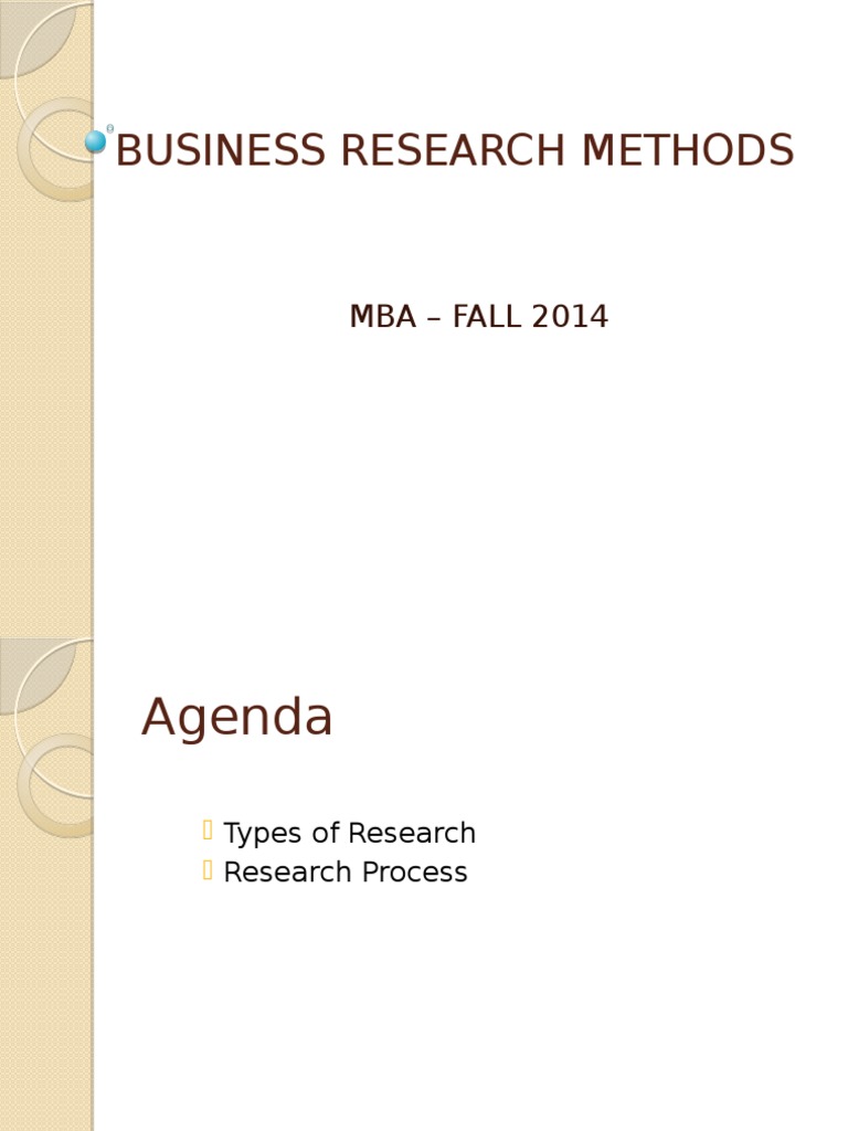 Business Research Methods: MBA - FALL 2014 | PDF | Hypothesis ...