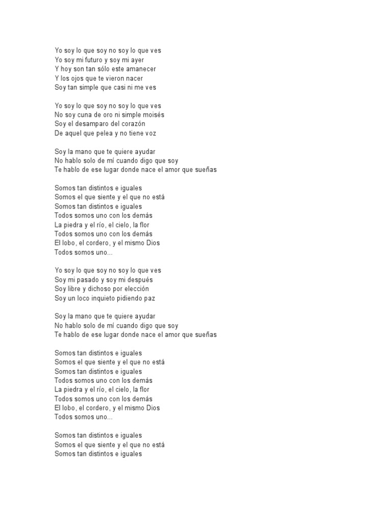 Letra Somos Uno | PDF