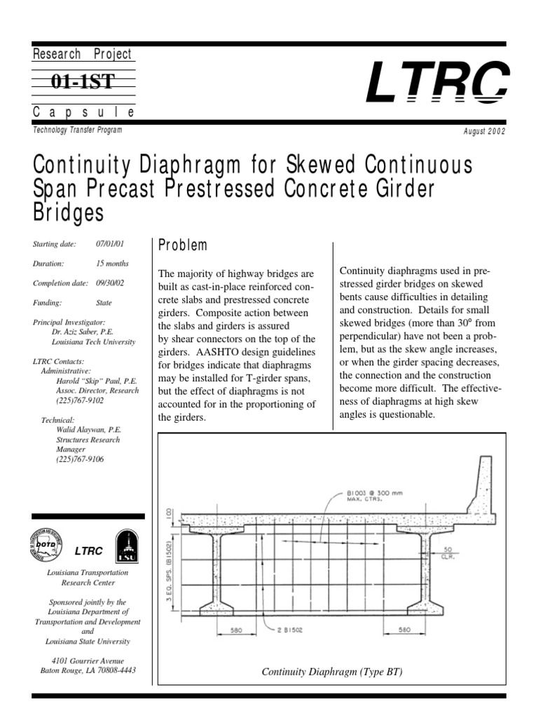 Skewed Bridge Diaphragm Research | PDF | Structural Load | Beam (Structure)