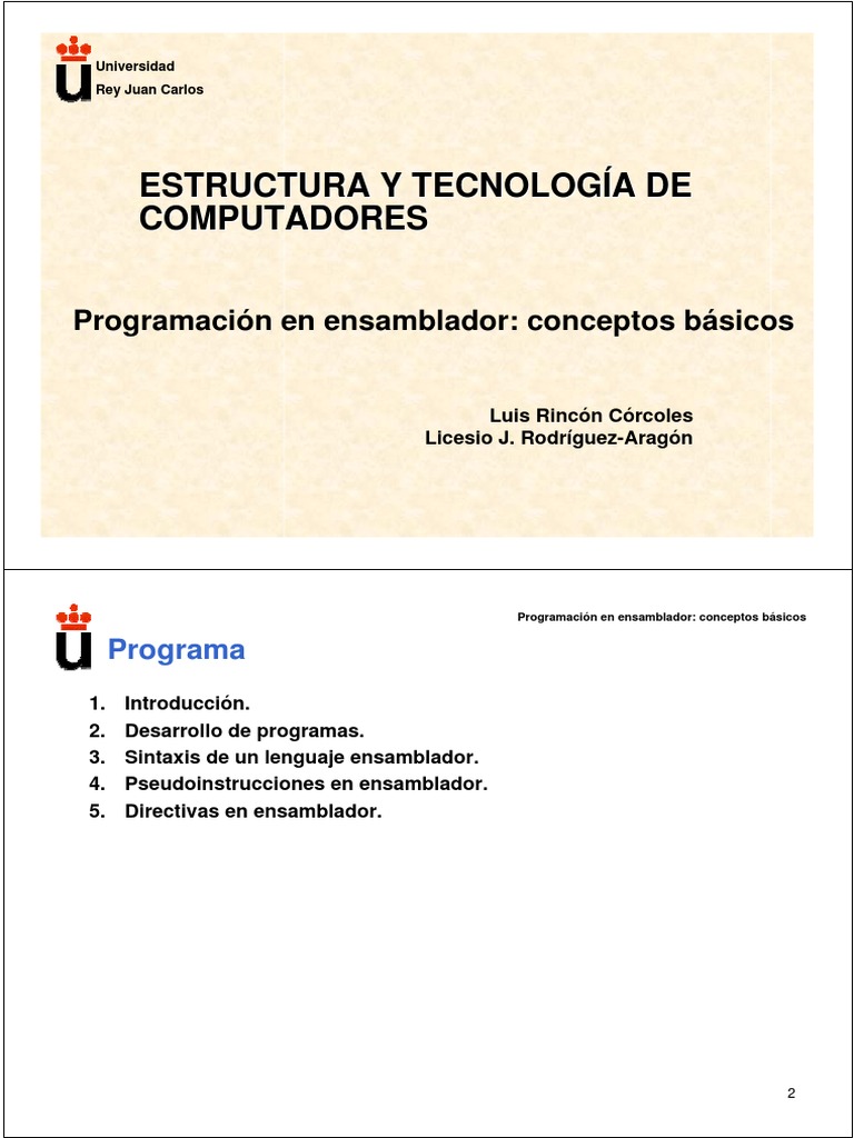 Conceptos en Assembler | PDF | Lenguaje ensamblador | Programa de computadora