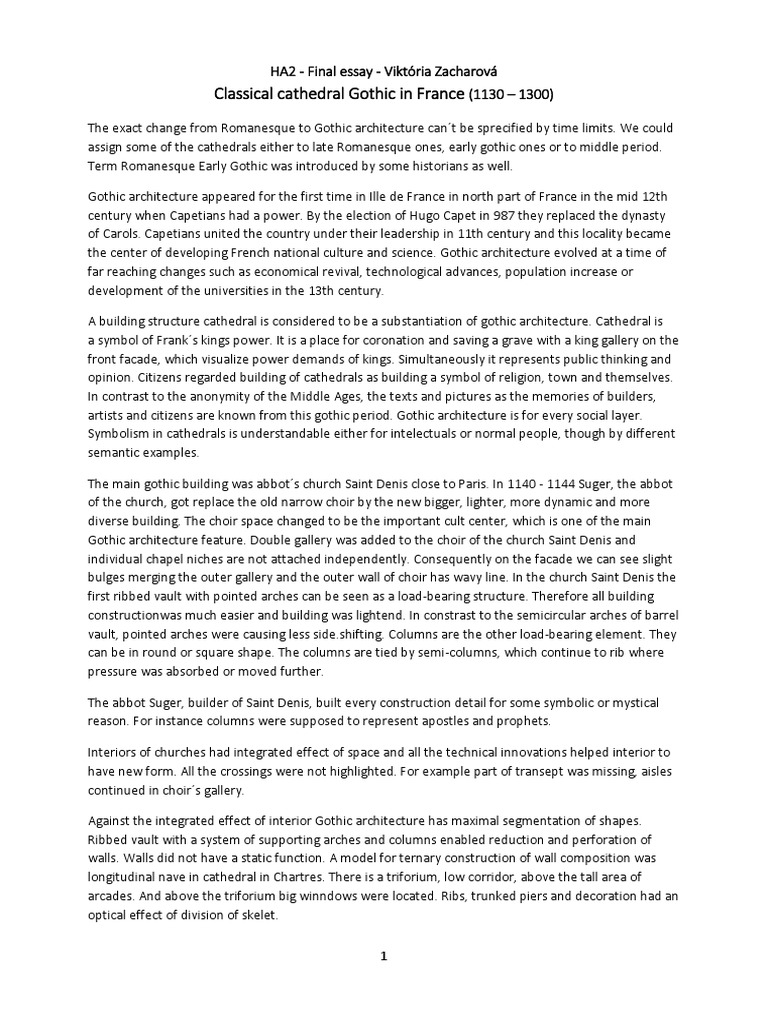 Classical Cathedral Gothic in France (1130 - 1300) | PDF | Gothic ...