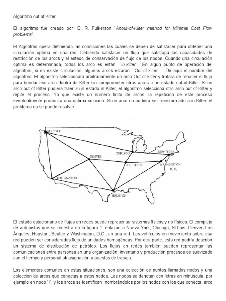 Algoritmo Out of Kilter | PDF | Algoritmos | Programación lineal