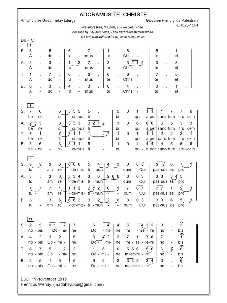 Arti dan Lirik Adoramus Te Christe | PDF | Agama & Spiritualitas