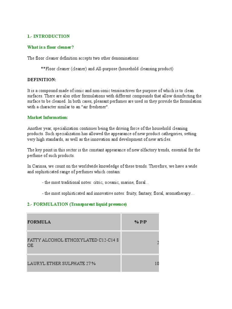 1.-Introduction What Is A Floor Cleaner?: Definition | PDF | Perfume ...