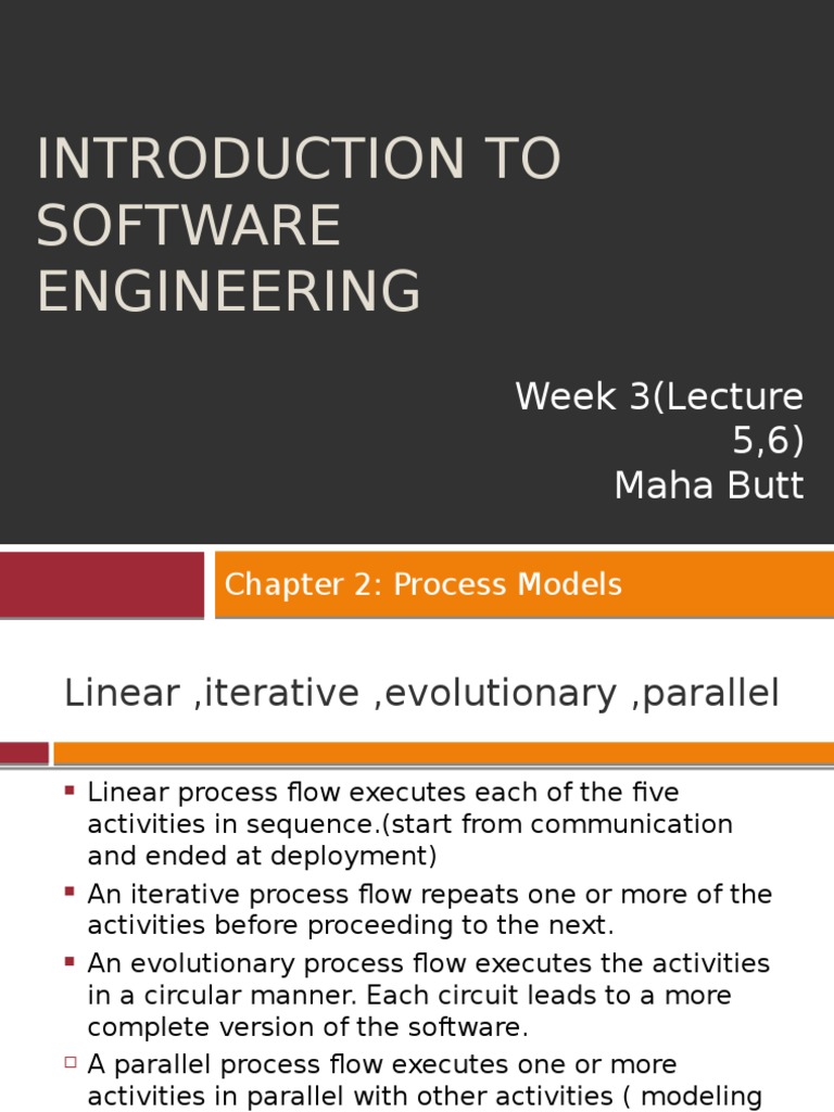 Introduction To Software Engineering: Week 3 (Lecture 5,6) Maha Butt | PDF | Component Based ...